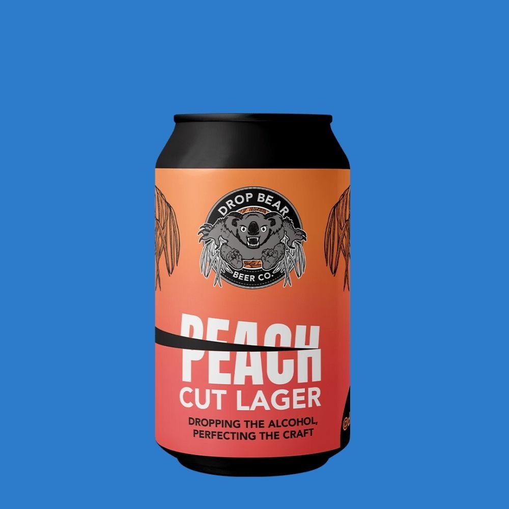 Drop Bear Beer Peach Cut Lager (0.5% ABV) – Wise Bartender
