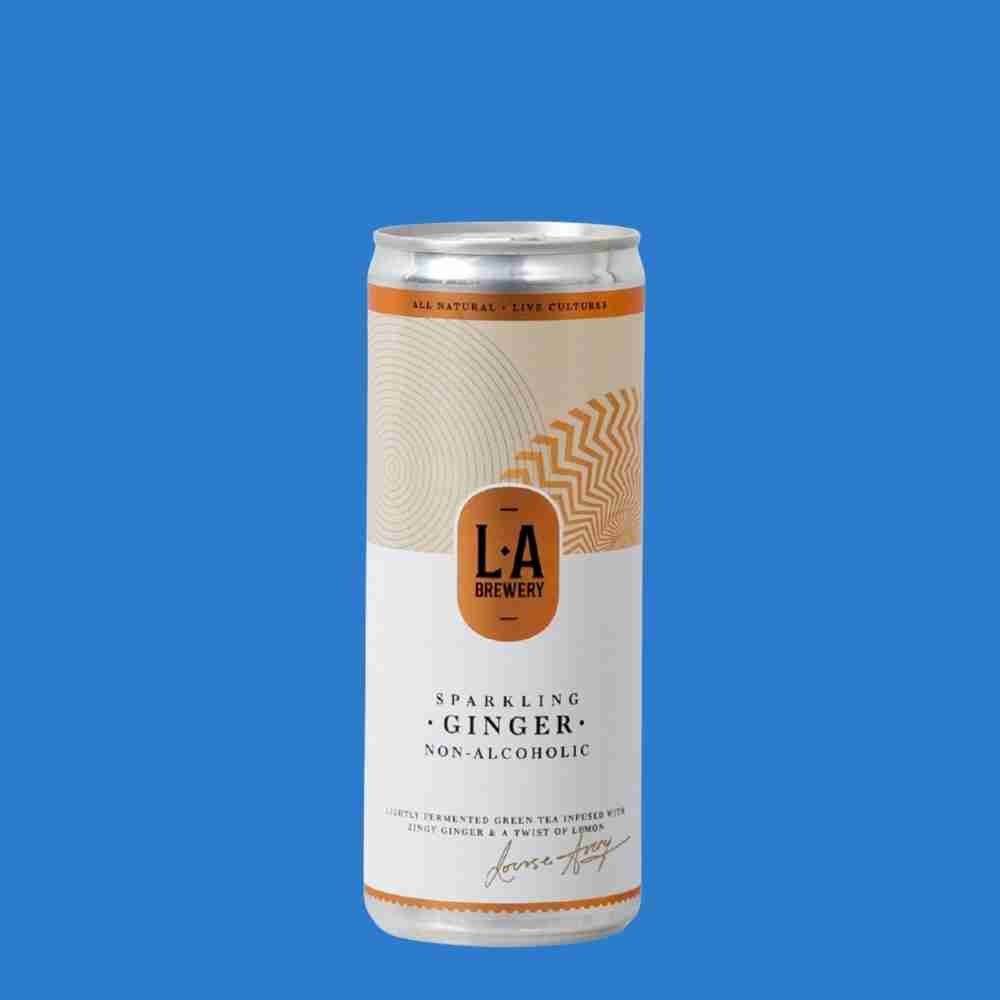 LA Brewery Ginger Sparkling Non-Alcoholic Drink (0.5% ABV) 250ml Can ...